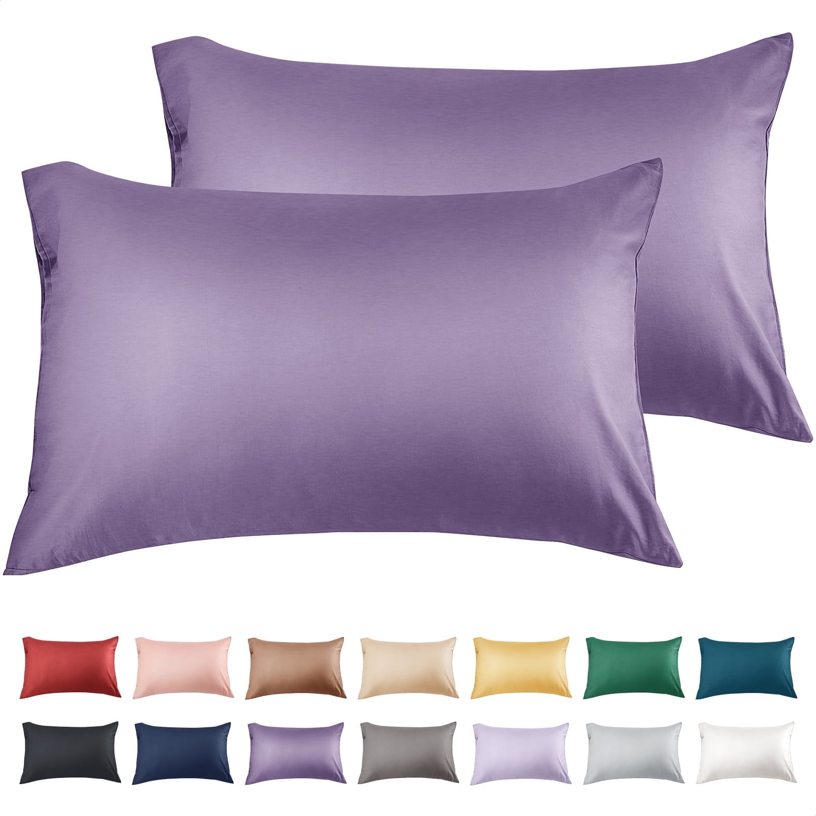 Warmstar 100% Cotton Pillow Cases Standard Size Set of 2, 600 Thread ...