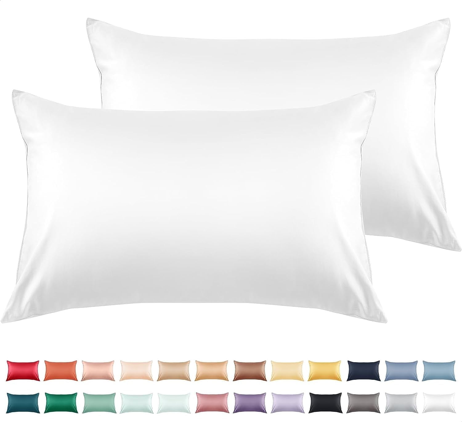 Warmstar 100% Cotton White Pillow Cases King Size Set of 2, 600 Thread ...
