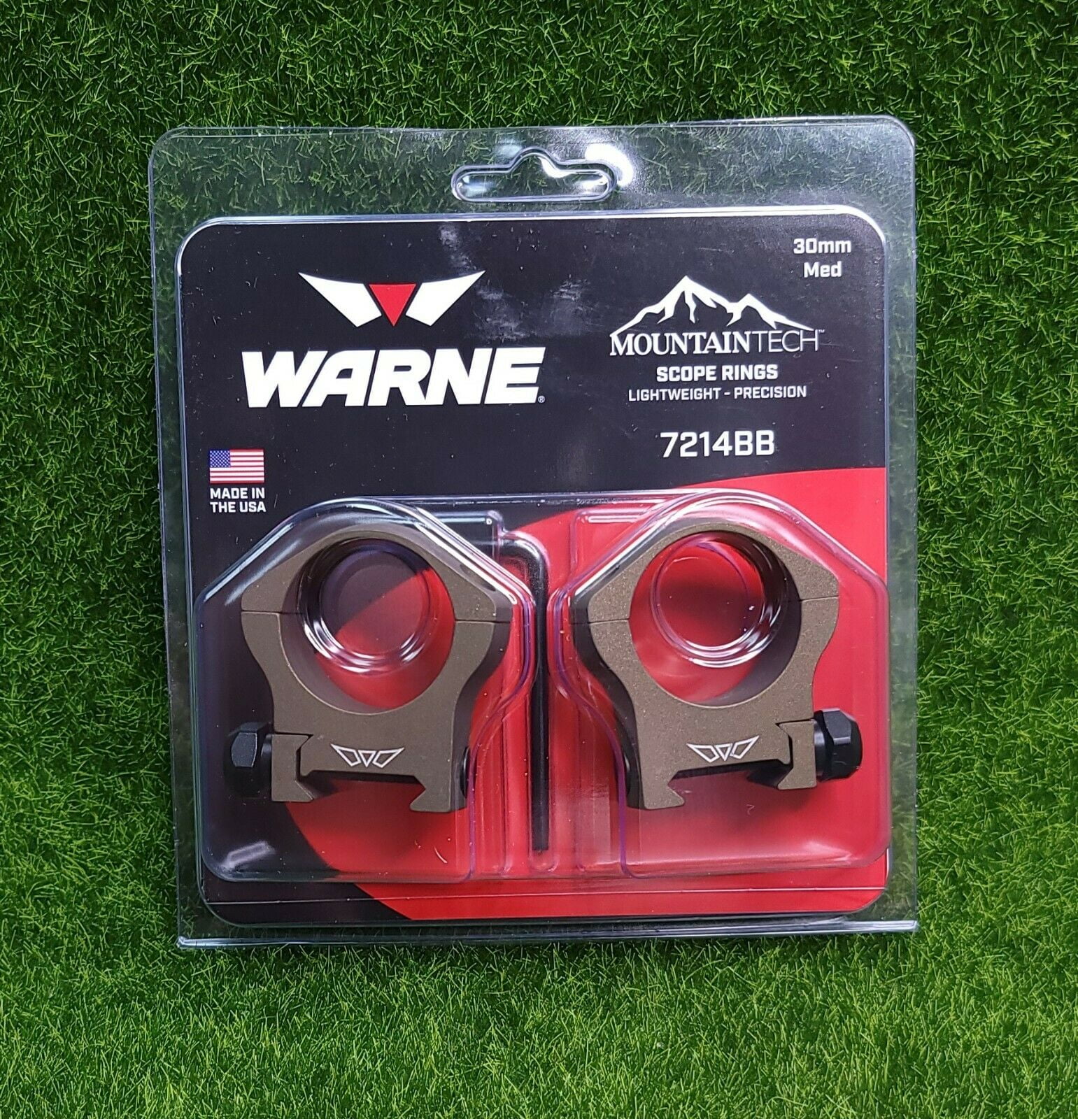 Warne Mountain Tech Picatinny 30mm Scope Rings Burnt Bronze Medium ...