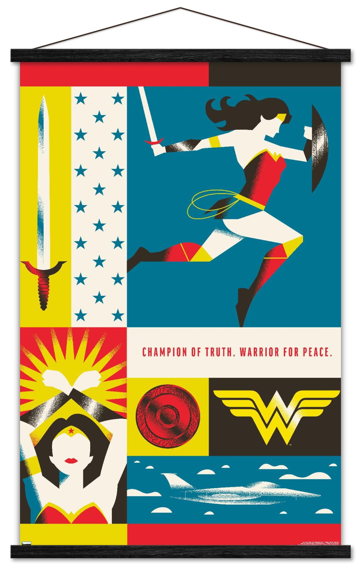 Warner 100th Anniversary - Wonder Woman Wall Poster with Magnetic Frame ...