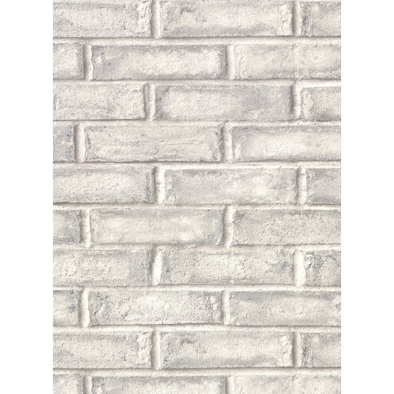 Warner Appleton Grey Faux Weathered Brick Wallpaper, 27-in by 27-ft, 60 ...
