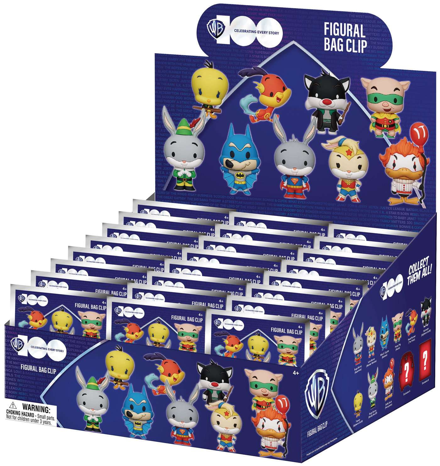 Warner Bros. 3D Figural Foam Bag Clip WB 100 Mystery Box (24 Packs ...