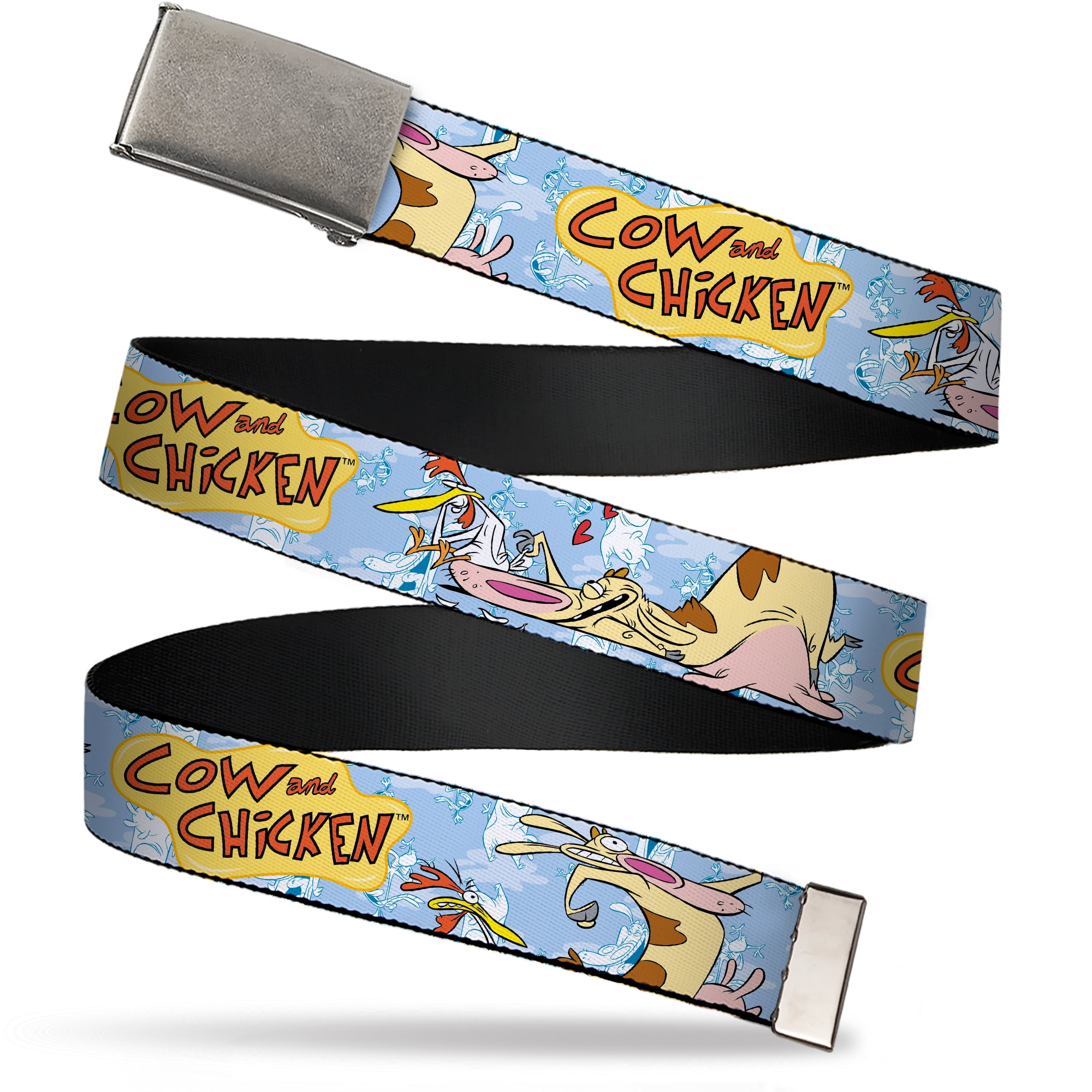 Adjustable Belt, Clamp Buckle, Cut-to-Fit, Cow and Chicken Title Logo ...