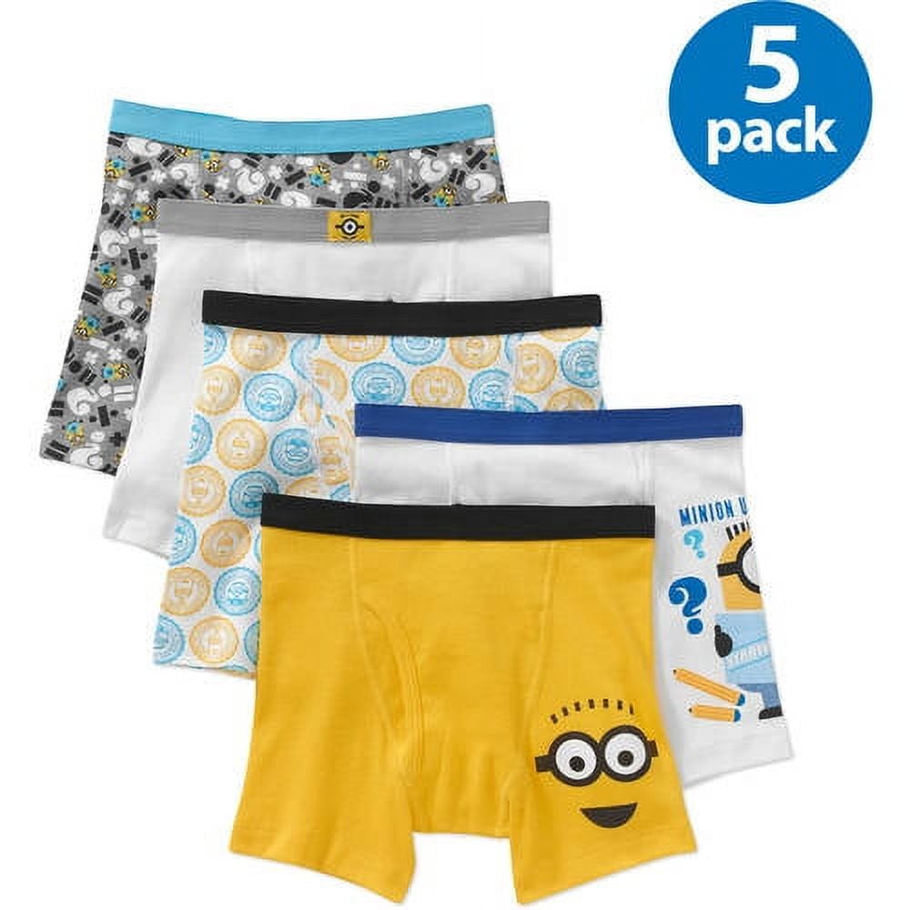 Warner Bros. Despicable Me Minions, Boys Underwear, 5 Pack Boxer Briefs ...