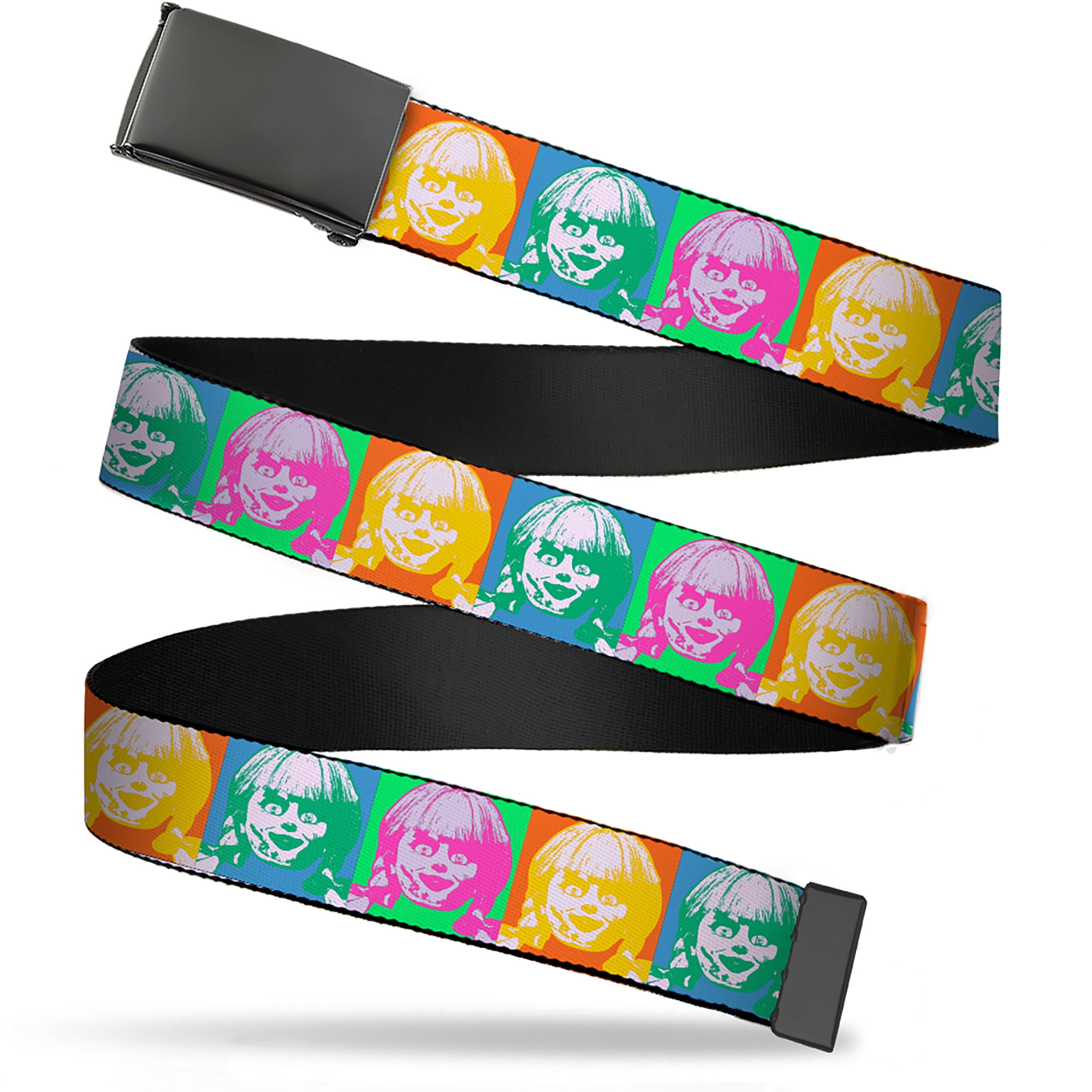 Warner Bros. Horror Movies Belt, Flip Web Belt Annabelle Doll Face Pop ...