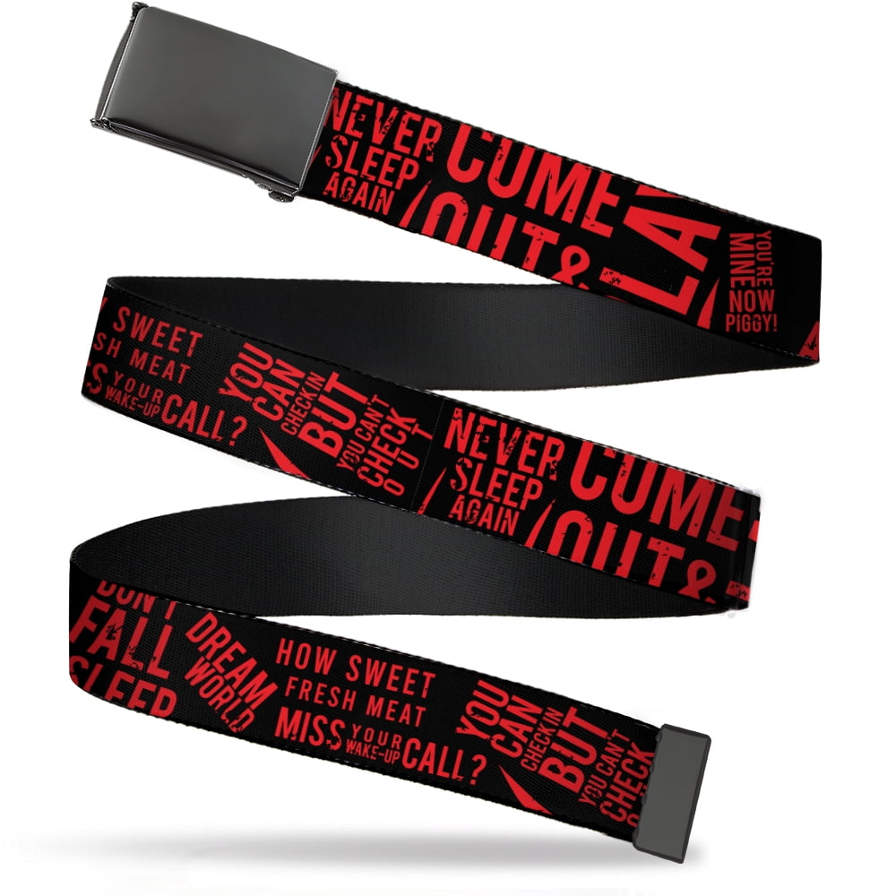 Warner Bros. Horror Movies Belt, Flip Web Belt Friday the 13th Quotes ...