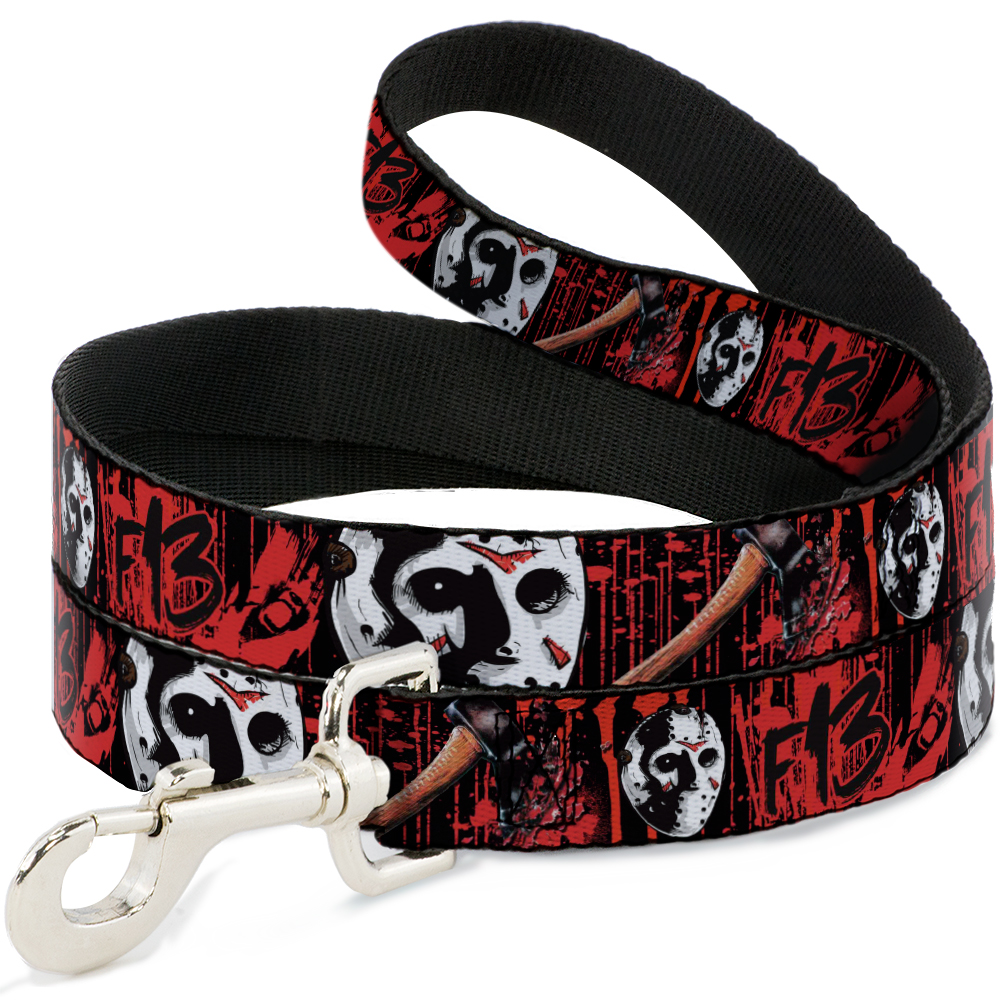 Warner Bros. Horror Movies Pet Leash, Dog Leash, Friday the 13th Jason Mask Axe Blood Splatter ...