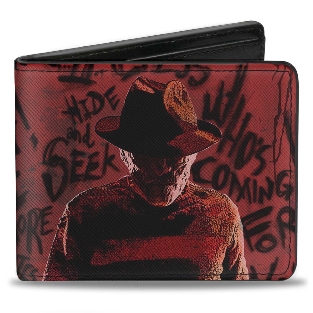 Warner Bros. Horror Movies Wallet, Bifold, Freddy Pose Quote Scrawls ...