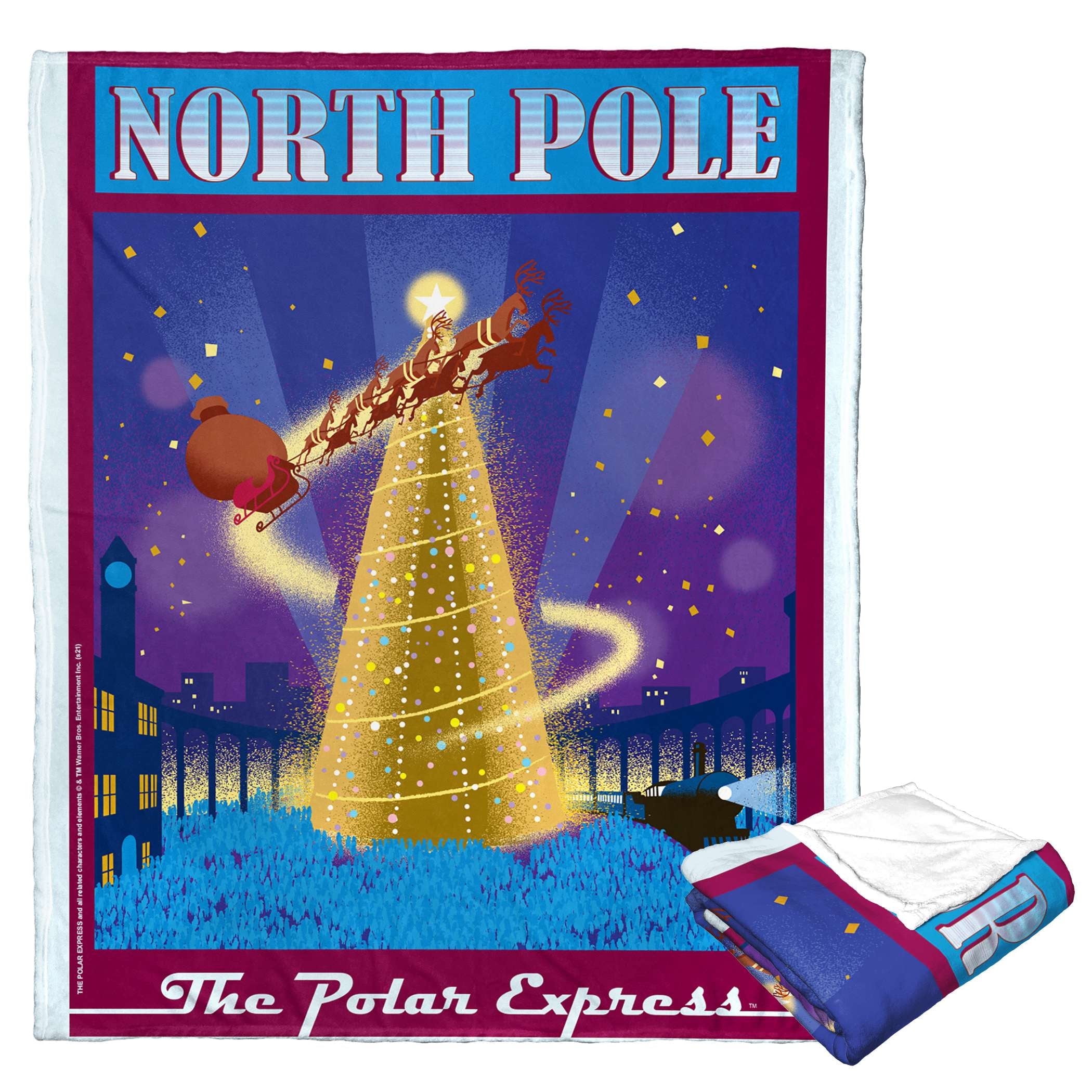 Warner Bros Polar Express The North Pole Kids Silk Touch Throw Blanket ...