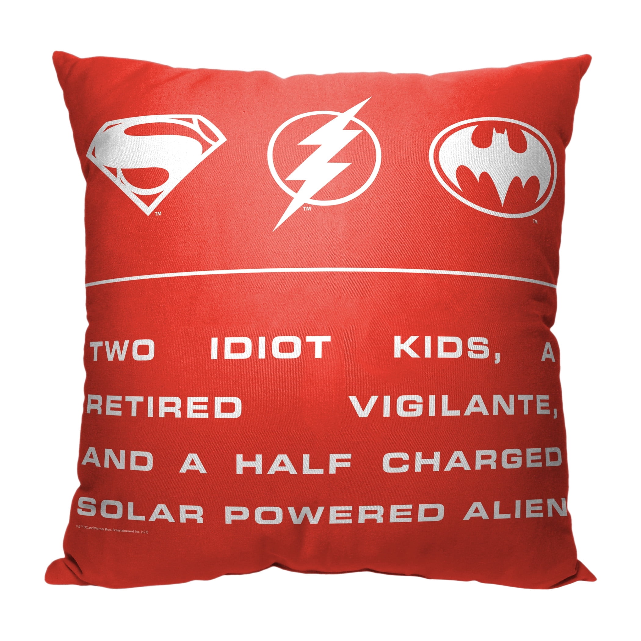 Warner Bros The Flash Role Call Printed Kids Printed Throw Pillow, 18 x ...