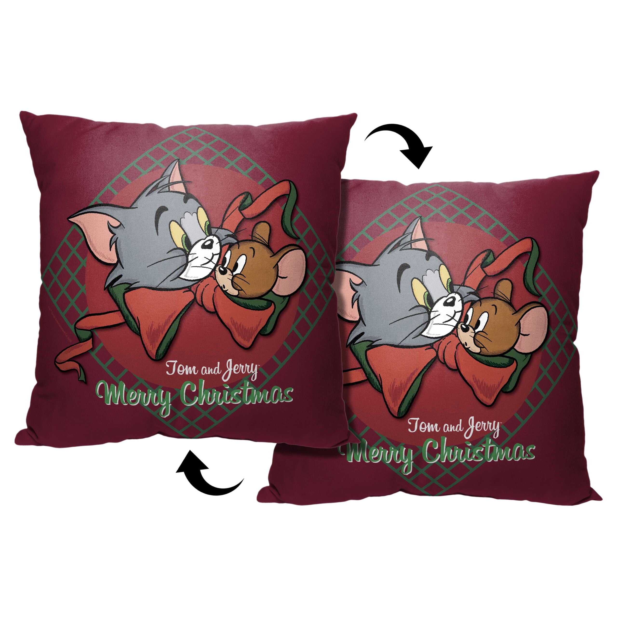 Warner Bros Tom And Jerry Merry Tom And Jerry Kids Printed Throw Pillow ...