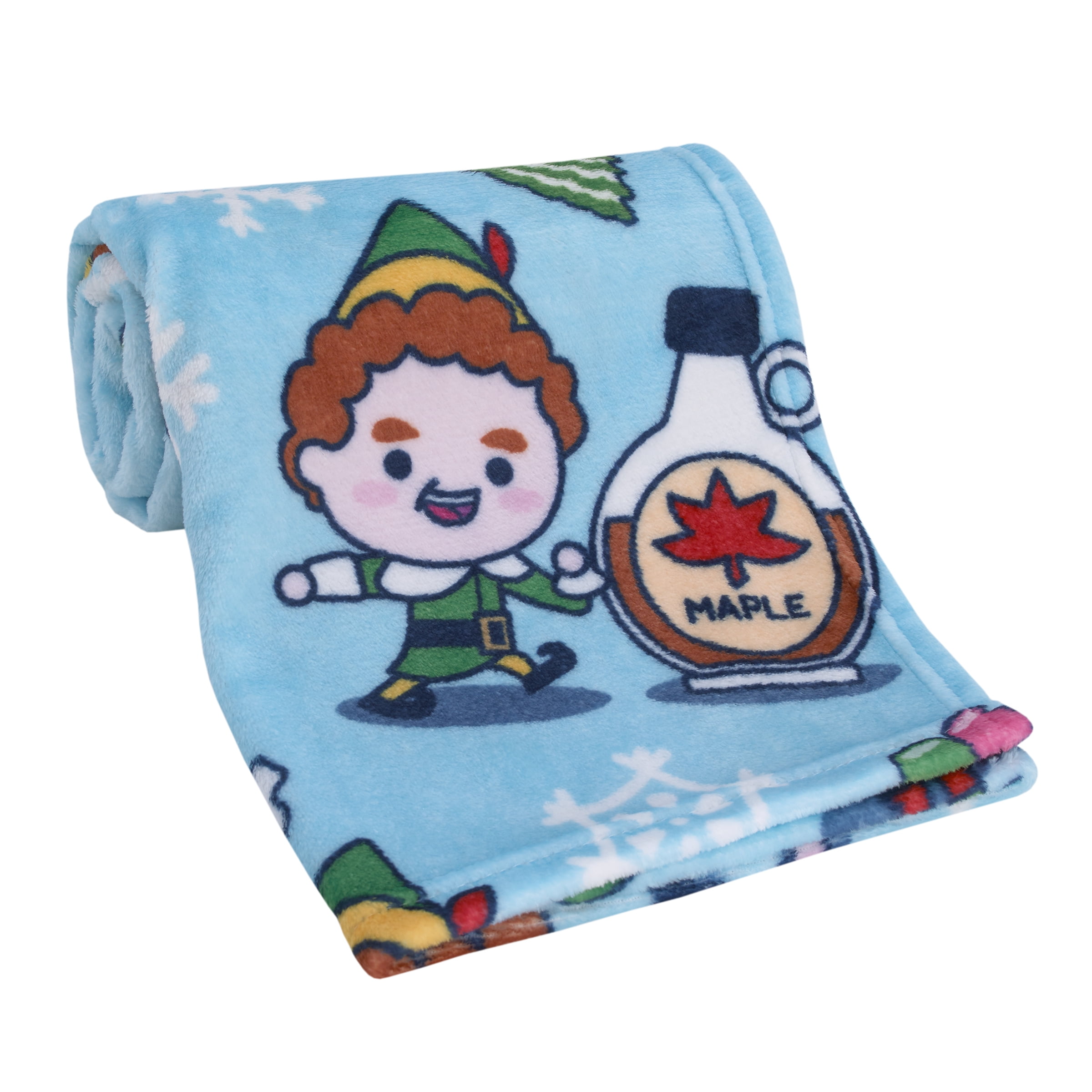 Warner Brothers Elf Light Blue and Green Holiday Baby Blanket - Walmart.com
