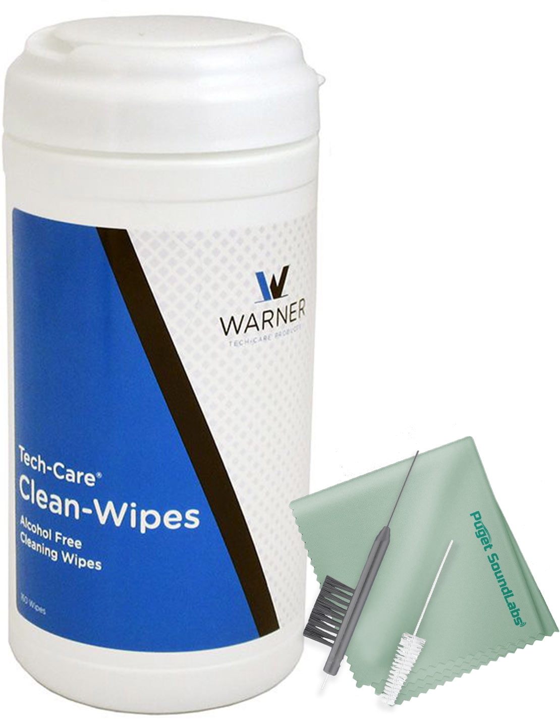 Warner Techcare Clean Wipes - 160 Wipe Canister | Alcohol-Free | Cleans ...