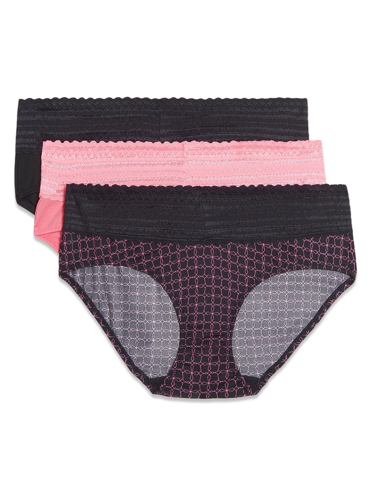 Warners Blissful Benefits Micro Lace Hipster 3Pk, Cotton-Lined Gusset ...