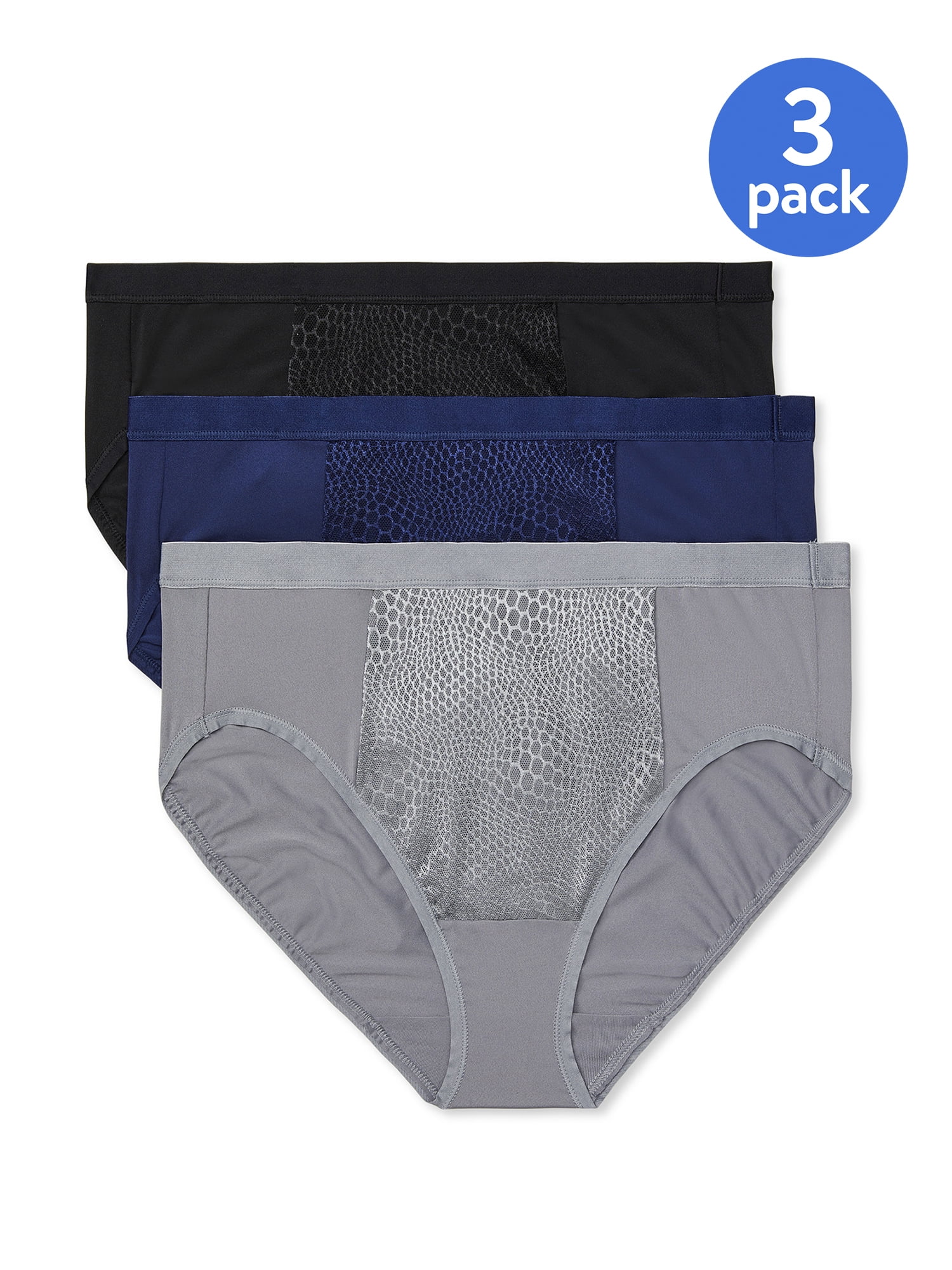 Warners Blissful Benefits Tummy Smoothing Microfiber Hi Cut 3 Pack