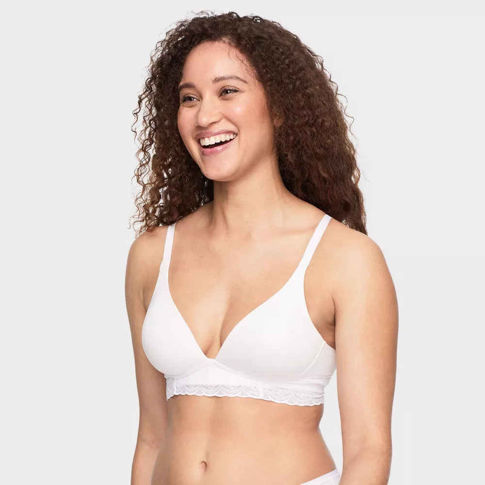 Warners® Simply Perfect® Super Soft Wireless Lightly Lined Comfort Bra RO5691T, White, 34C ...