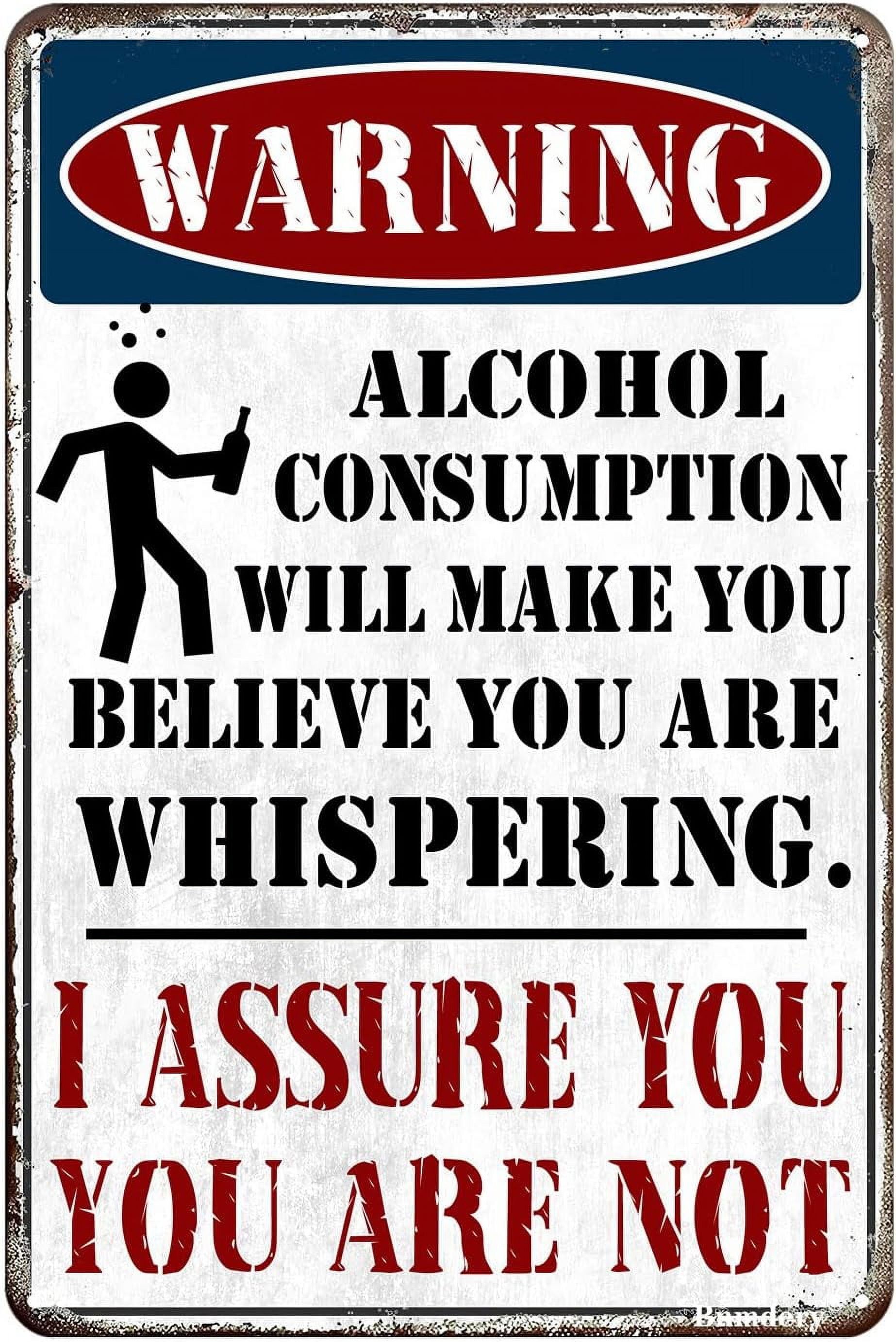 Warning Alcohol Consumption Retro Sign Rustic Decor Metal Sign Home ...
