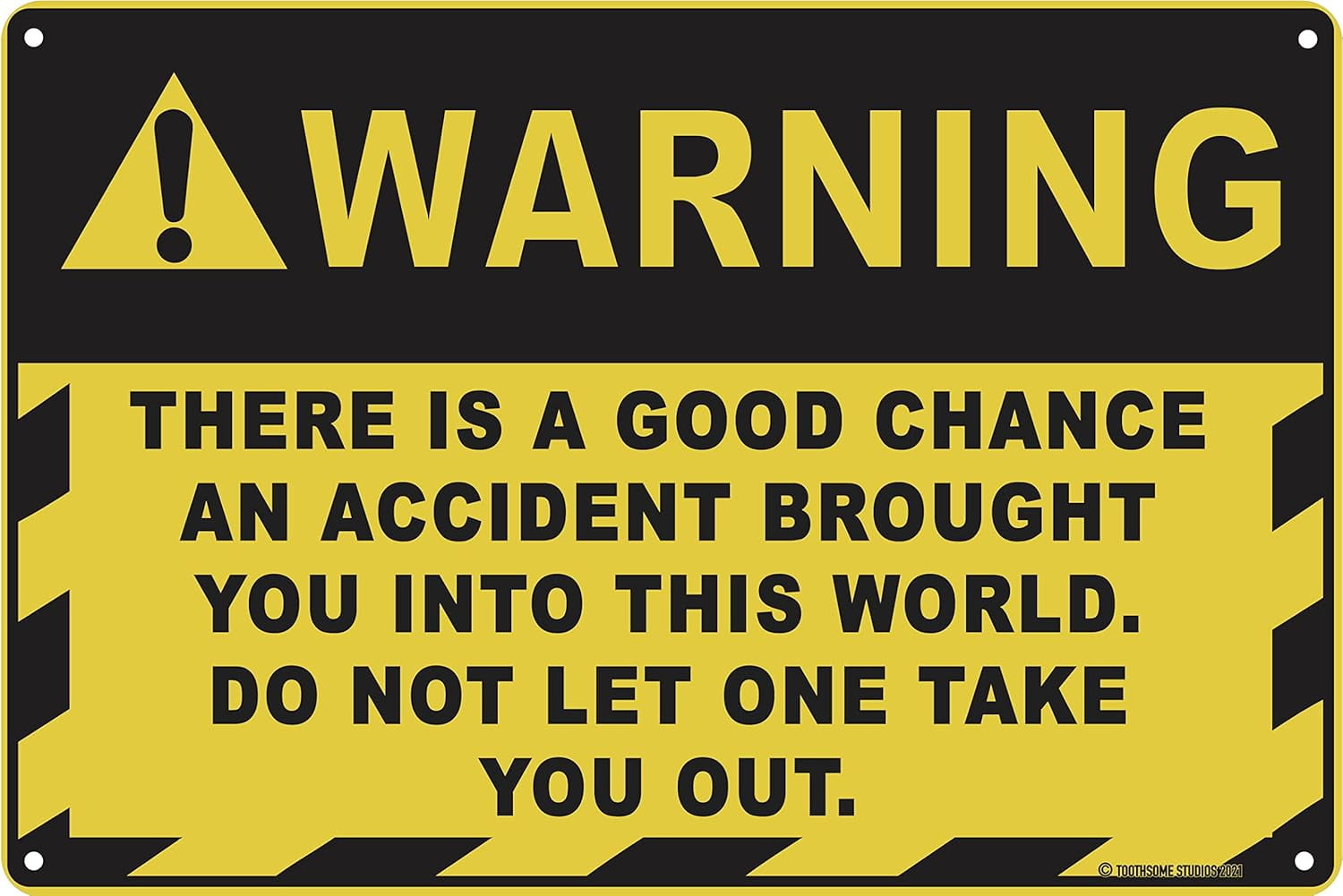 Warning An Accident Brought You Into This World Funny Tin Sign ...