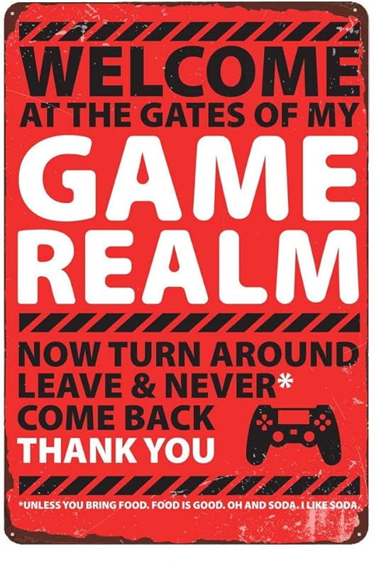 Warning Angry Gamer Novelty Metal Sign, Video Game Wall Art Poster ...