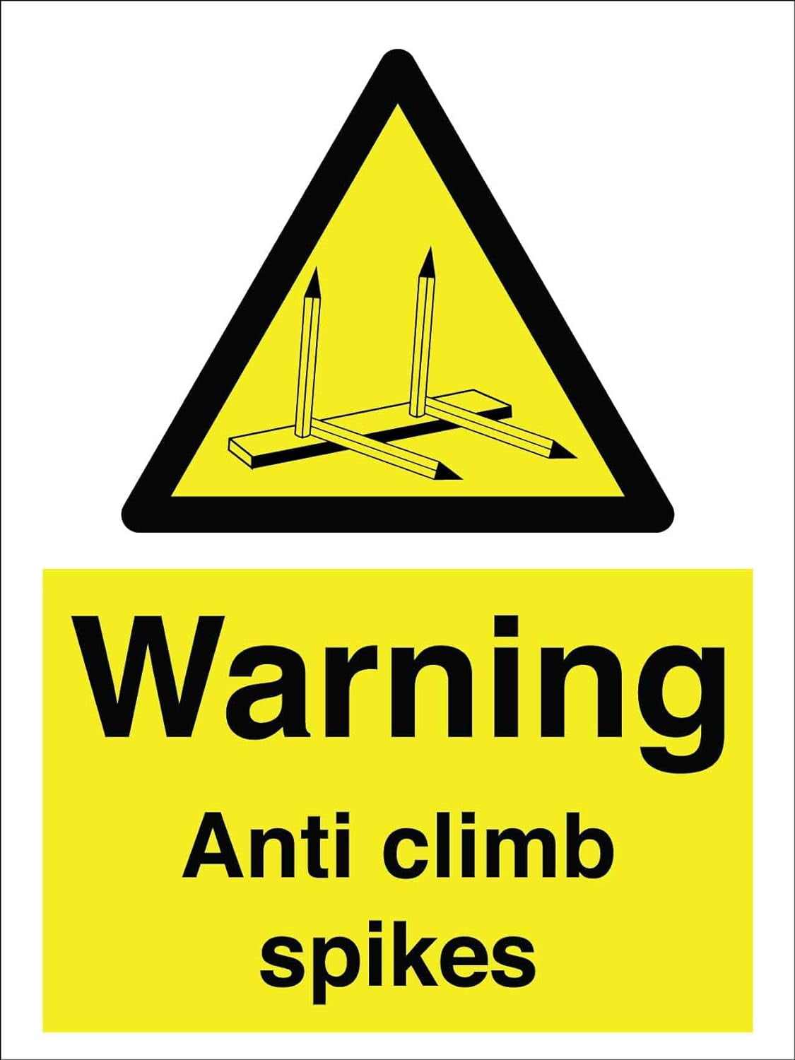 Warning Anti Climb Spikes Sign Metal Tin Sign12x16 Inches Caution ...