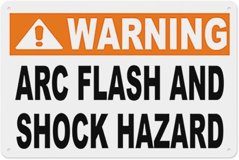 Warning Arc Flash & Shock Hazard Sign Aluminum Tin Warning Signs for ...