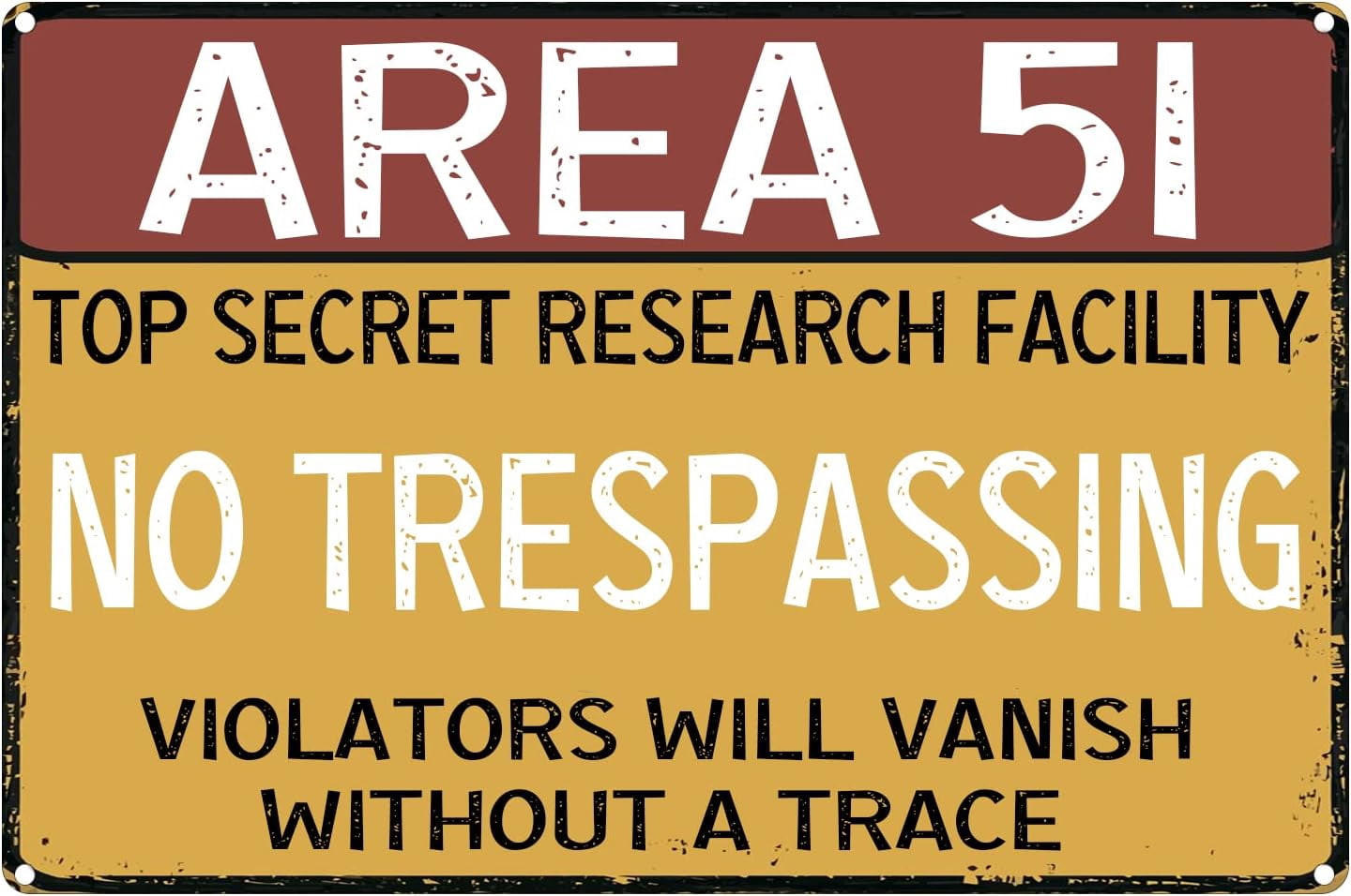 Warning Area 1 No Trespassing Metal Tin Sign Nostalgic Vintage Metal ...
