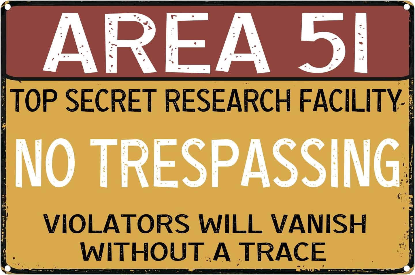 Warning Area 1 No Trespassing Metal Tin Sign Nostalgic Vintage Metal ...