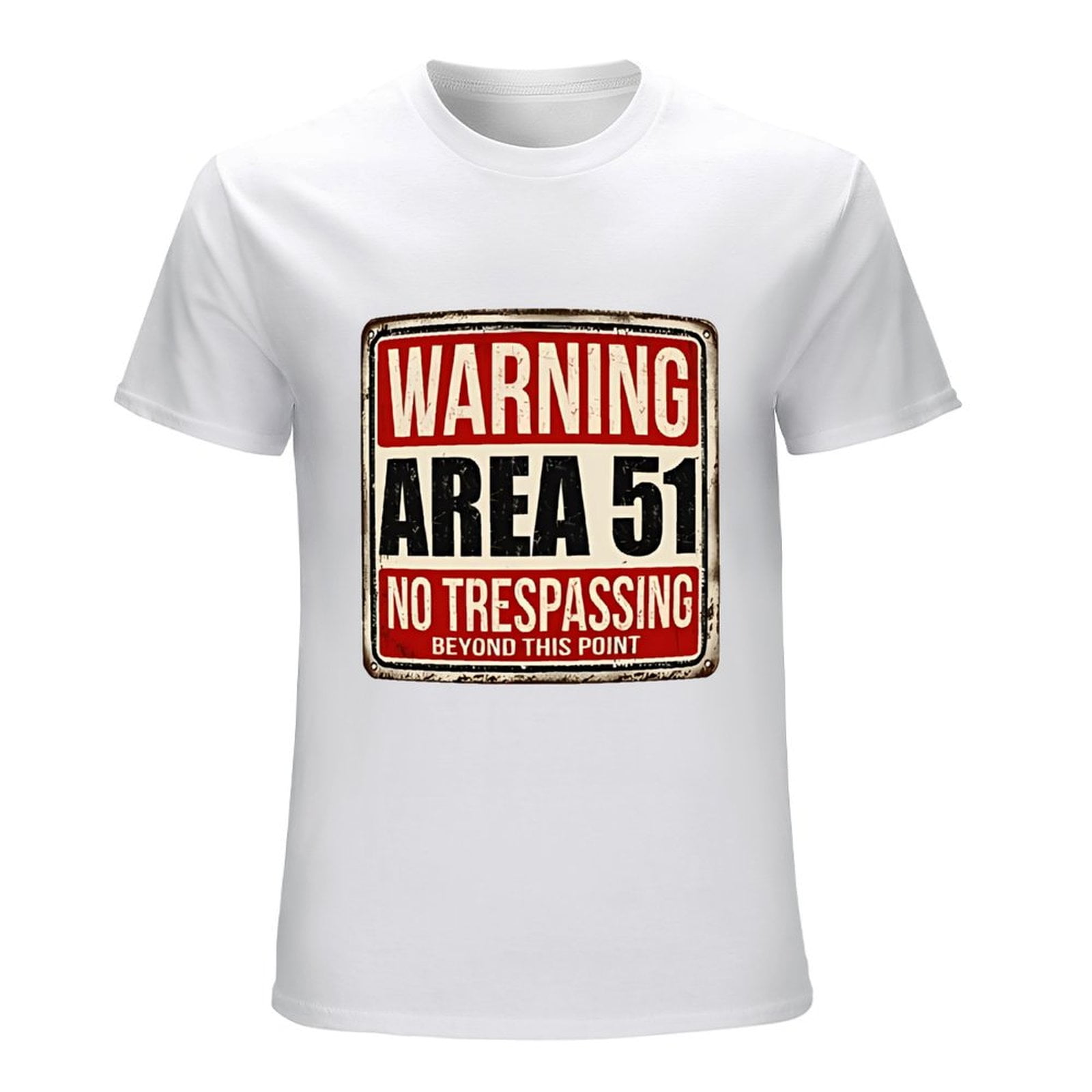 Warning Area 51 Poster Men's Tee for UFO and Conspiracy Enthusiasts ...