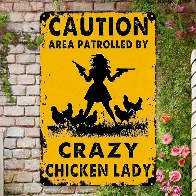 Warning Area Patrolled by Crazy Chicken Moms, Suitable for Bar Coffee ...