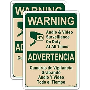 Video And Audio Surveillance Signs