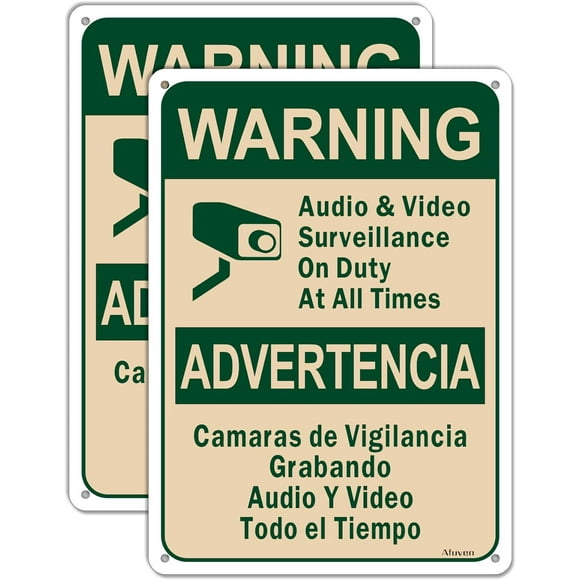 Video And Audio Surveillance Signs