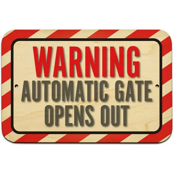 Warning Automatic Gate Opens Out Sign - Walmart.com