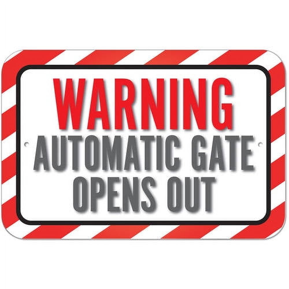 Warning Automatic Gate Opens Out Sign - Walmart.com