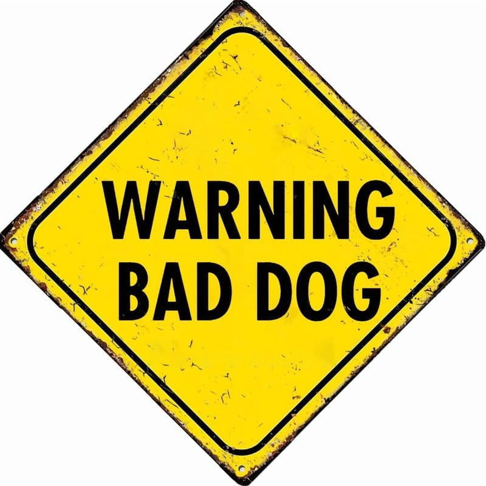 Warning Bad Dog Funny Vintage Decor For Home Bar Room Diner Garage ...