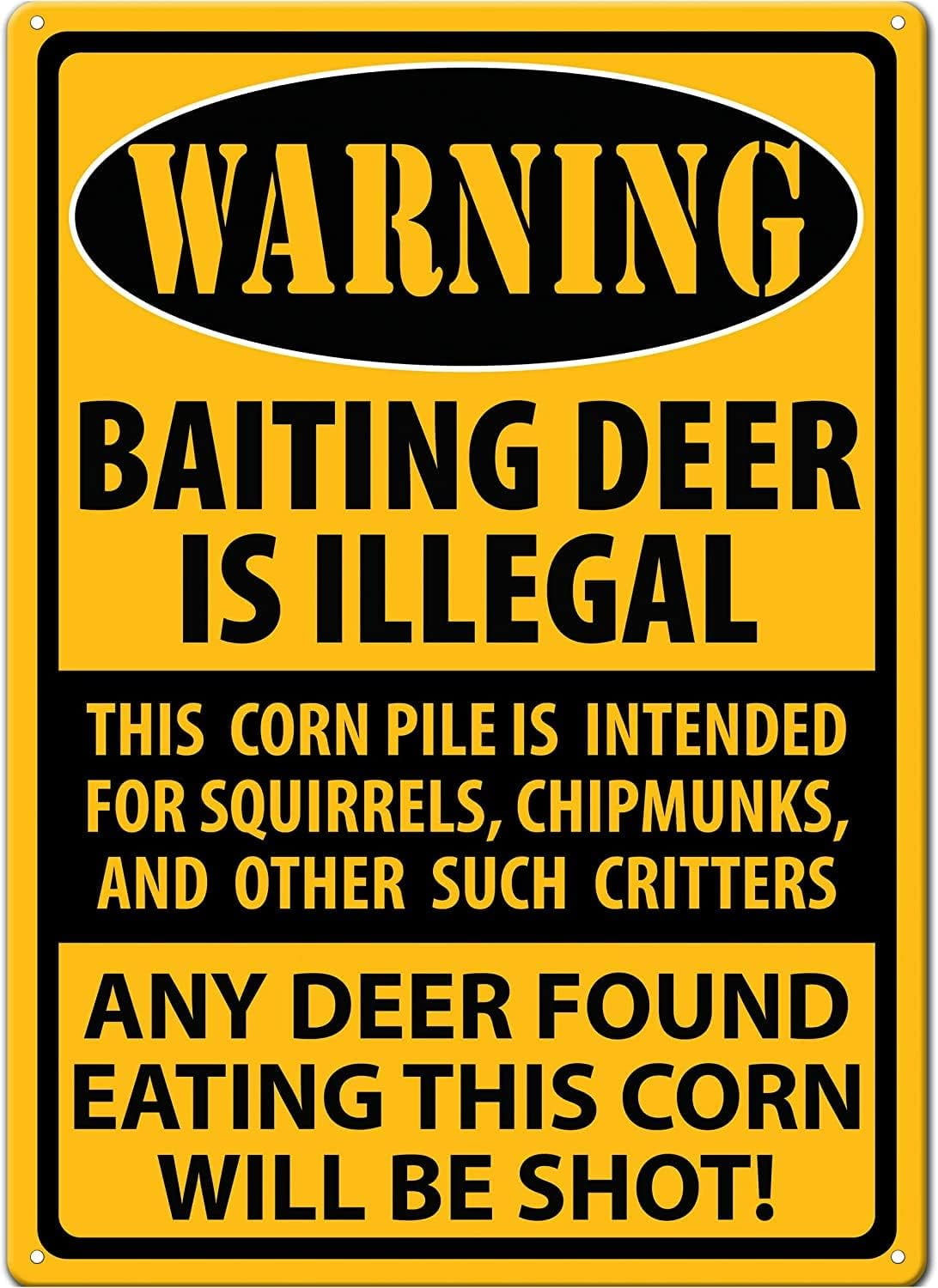 Warning Baiting Deer is Illegal Metal Tin Sign, Tin Signs Vintage ...