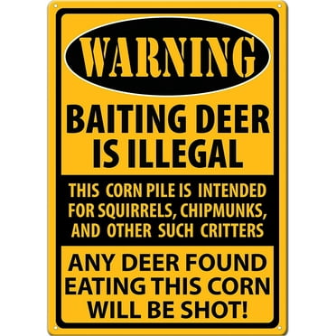 Warning Baiting Deer is Illegal Metal Tin Sign, Tin Signs Vintage ...