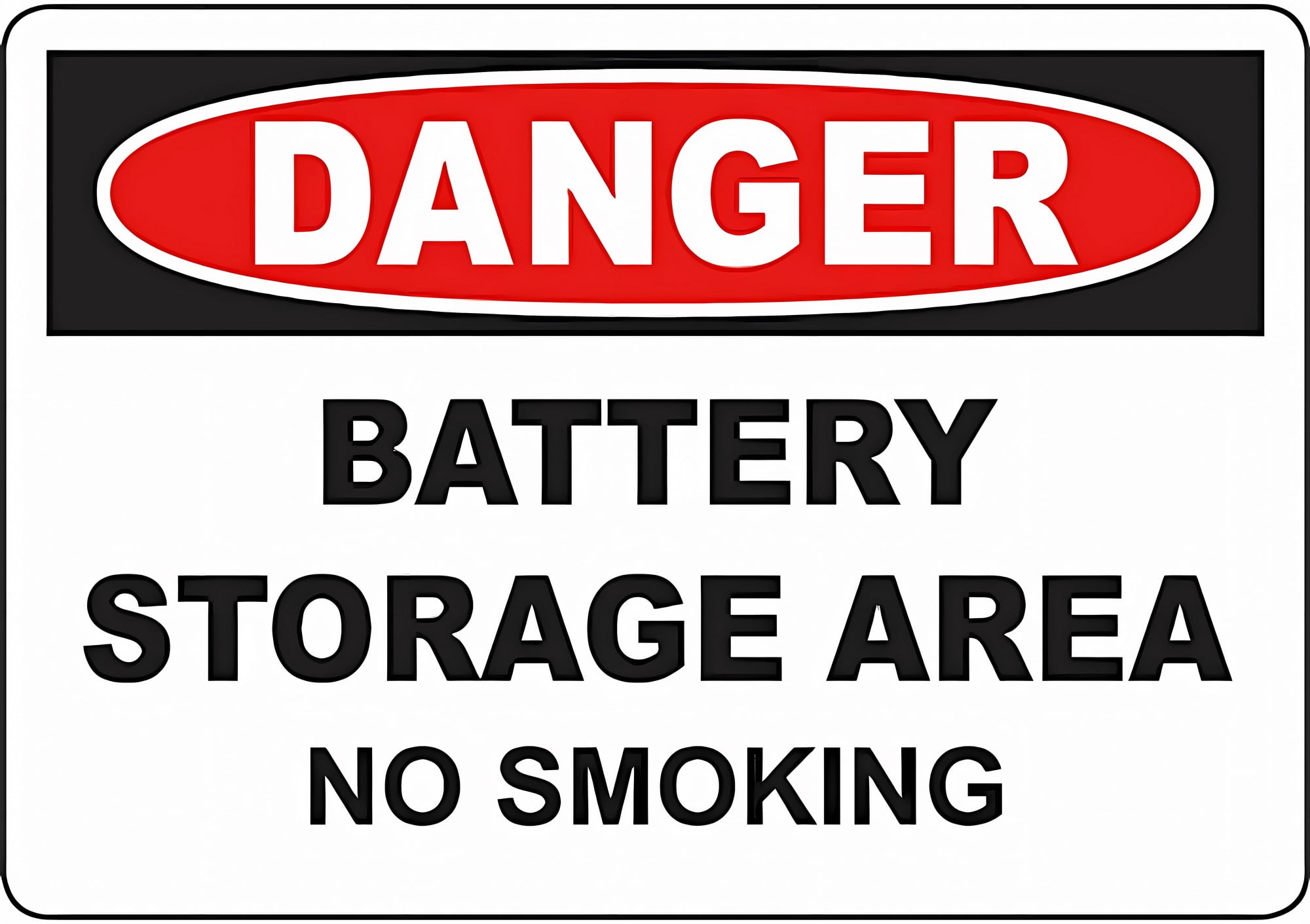 Warning Battery Storage Area No Smoking Sign - 8"x12" Rust-Proof Sign ...