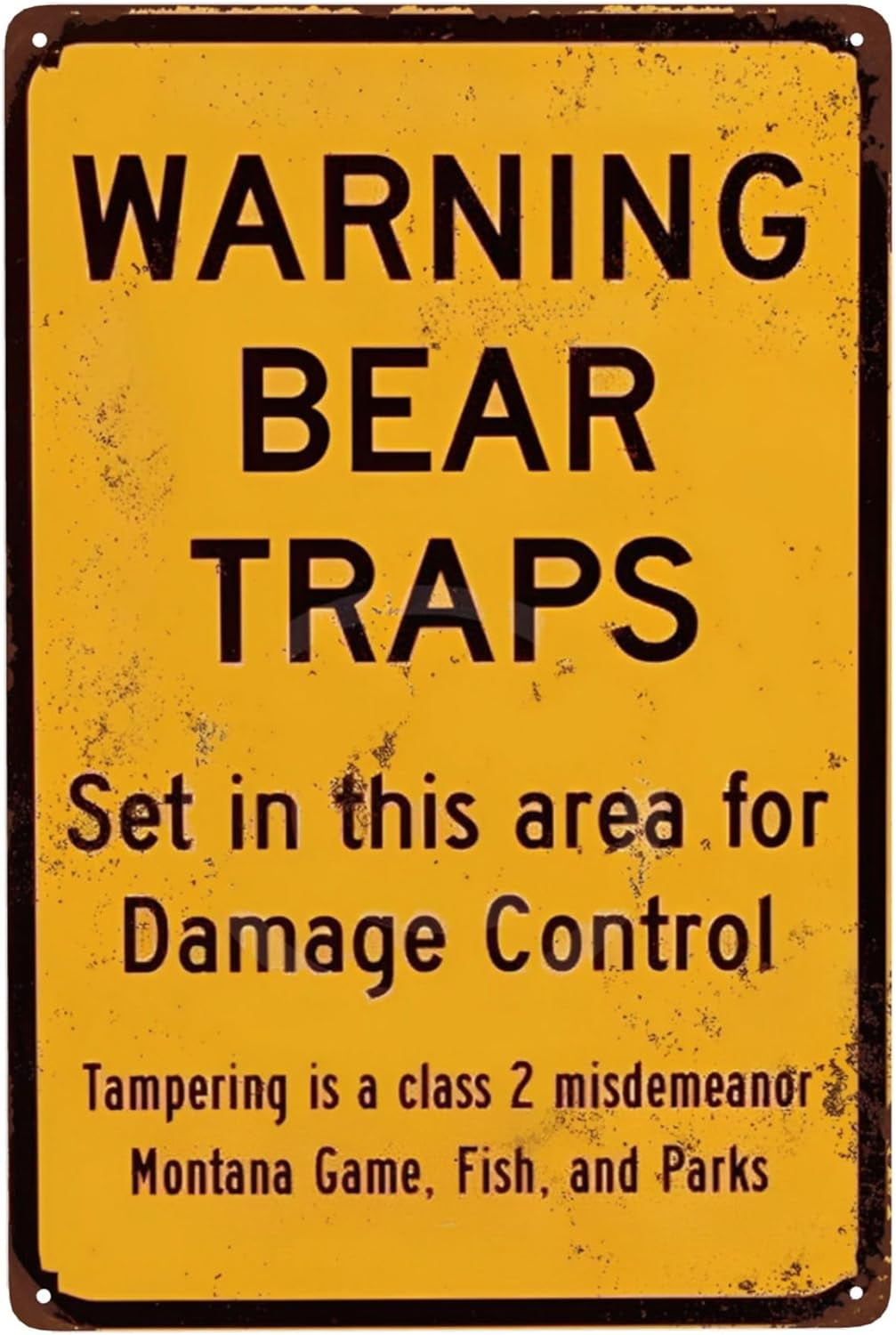 Warning Bear Traps Montana Reproduction Metal Sign - Walmart.com