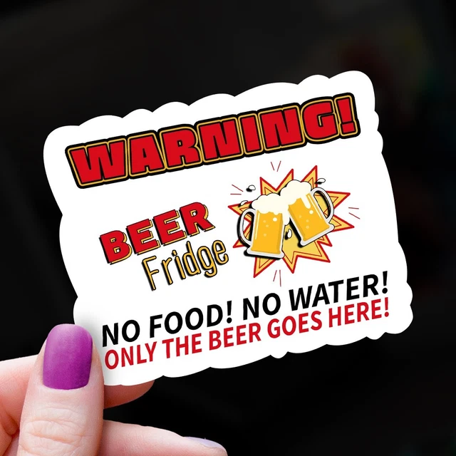 Warning Beer Fridge Sticker 100% Beer Fridge Decal Phone Decal Water ...