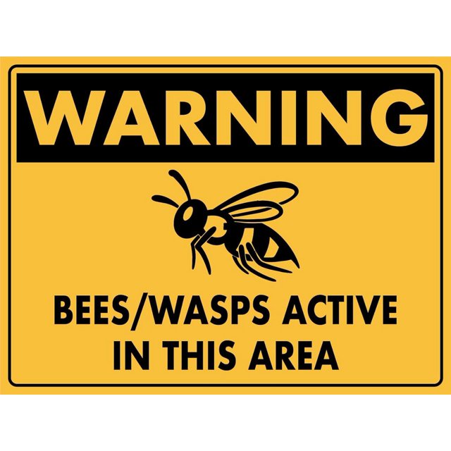 Warning Bees Wasps Active In This Area Sign Metal Tin Sign Caution ...