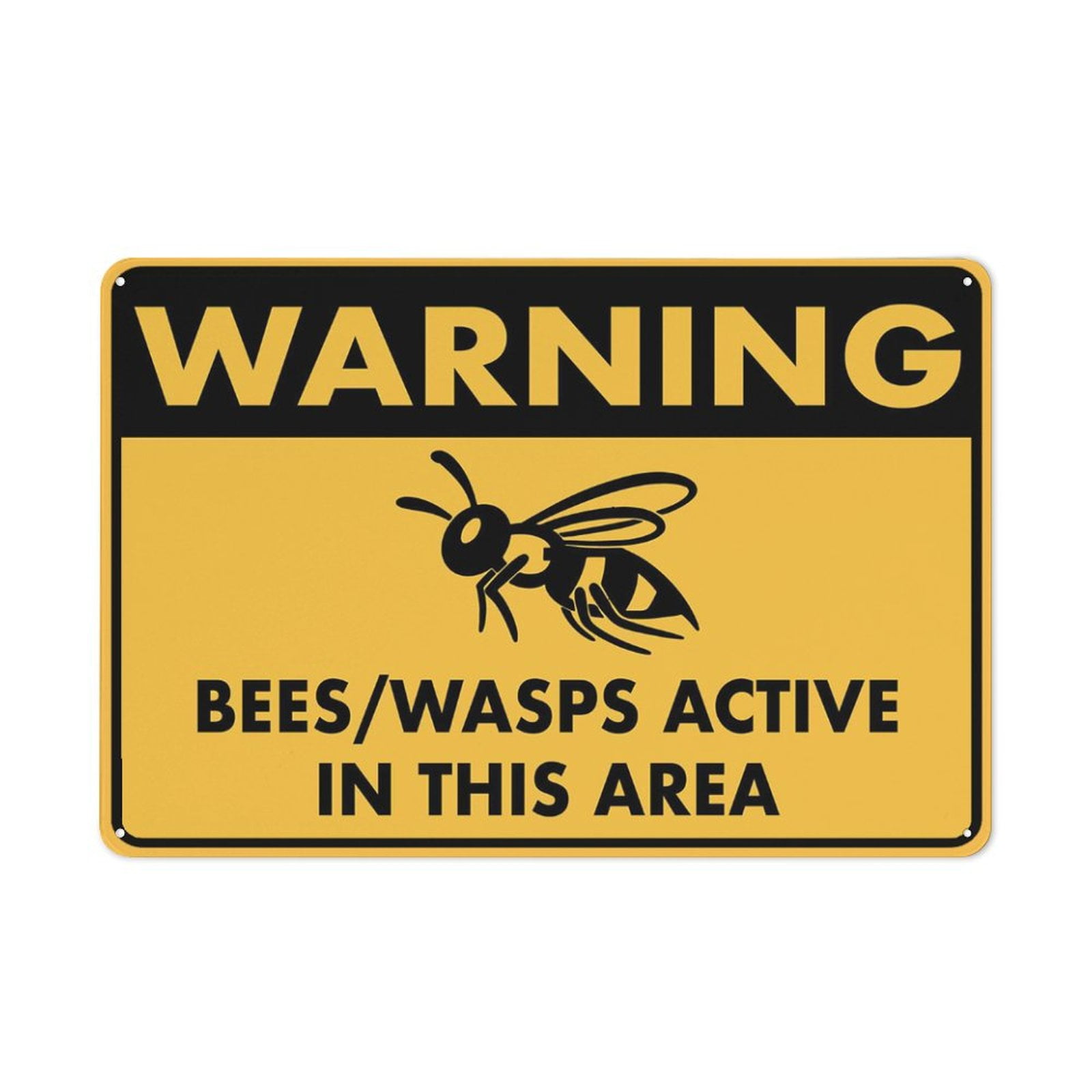 Warning Bees Wasps Active In This Area Sign Outdoor Signs Aluminum 12X8 ...