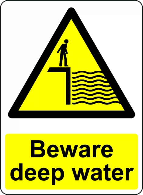 Warning Beware Deep Water Osha Decal Safety Sign Sticker Usa Made Phone ...