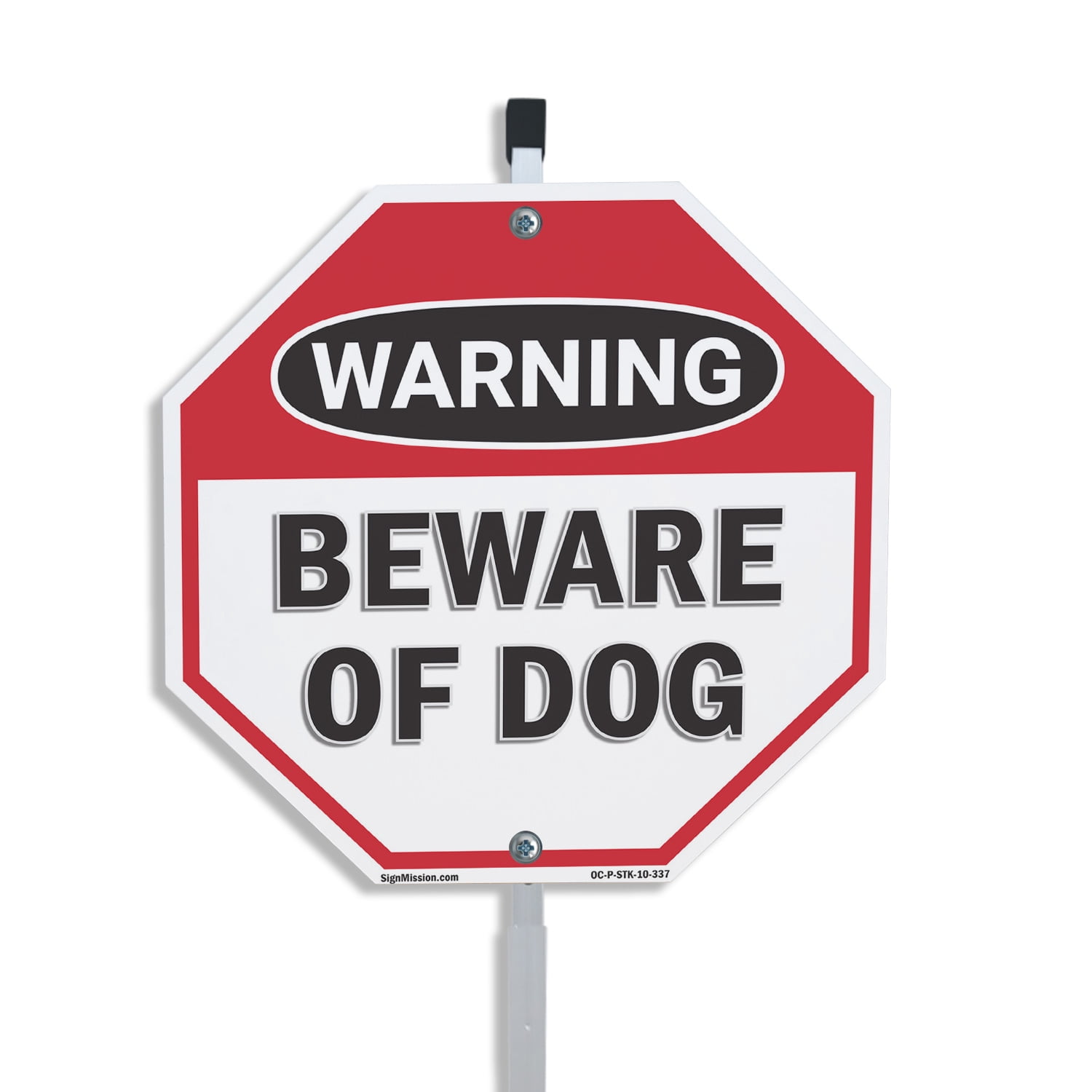 Warning Beware of Dog 10 inch X 10 inch Octagon Plastic Sign with ...