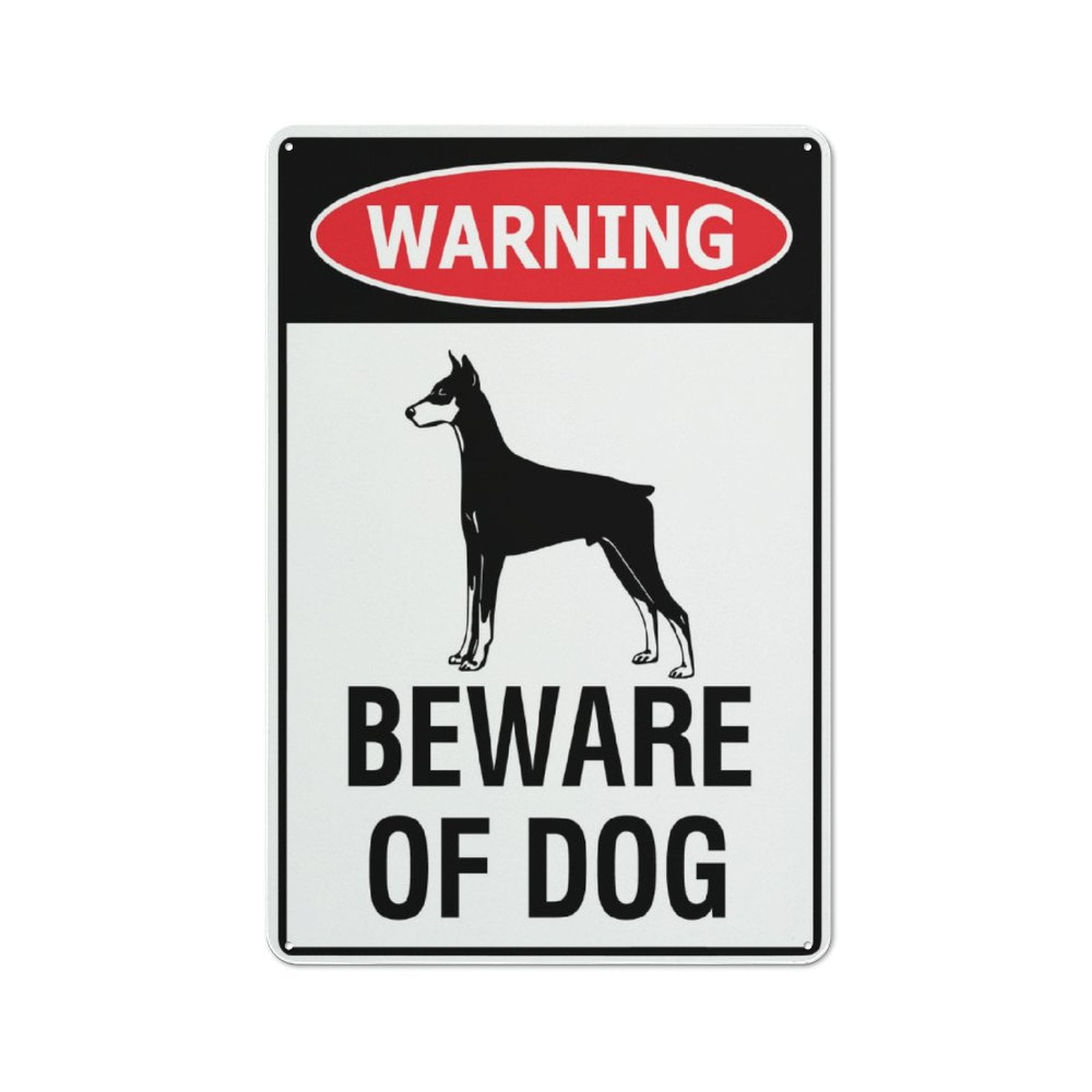 Warning Beware Of Dog Doberman Sign Outdoor Metal Sign - 12 X 8 Metal ...