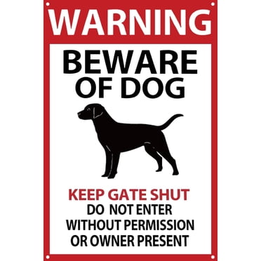 Classic Framed Beware of Dog Sign (Black /Gold) - Small - Walmart.com