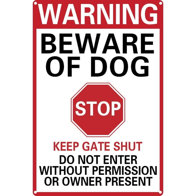 Warning Beware Of Dog Sign Dog Warning Signs For Fence Guard Dog On ...
