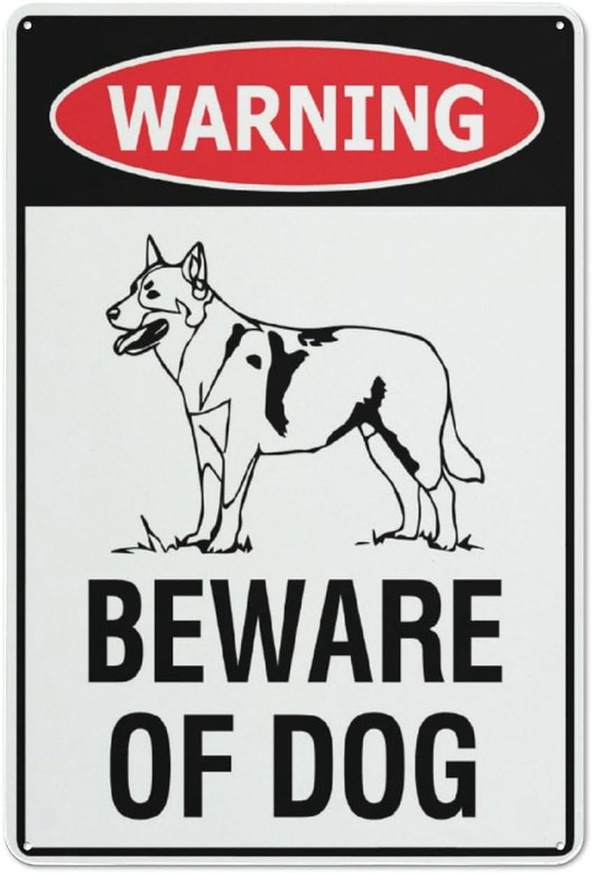 Warning Beware Of Dog Cattle Dog Sign 8X12 Inch Rust Free Aluminum Easy ...