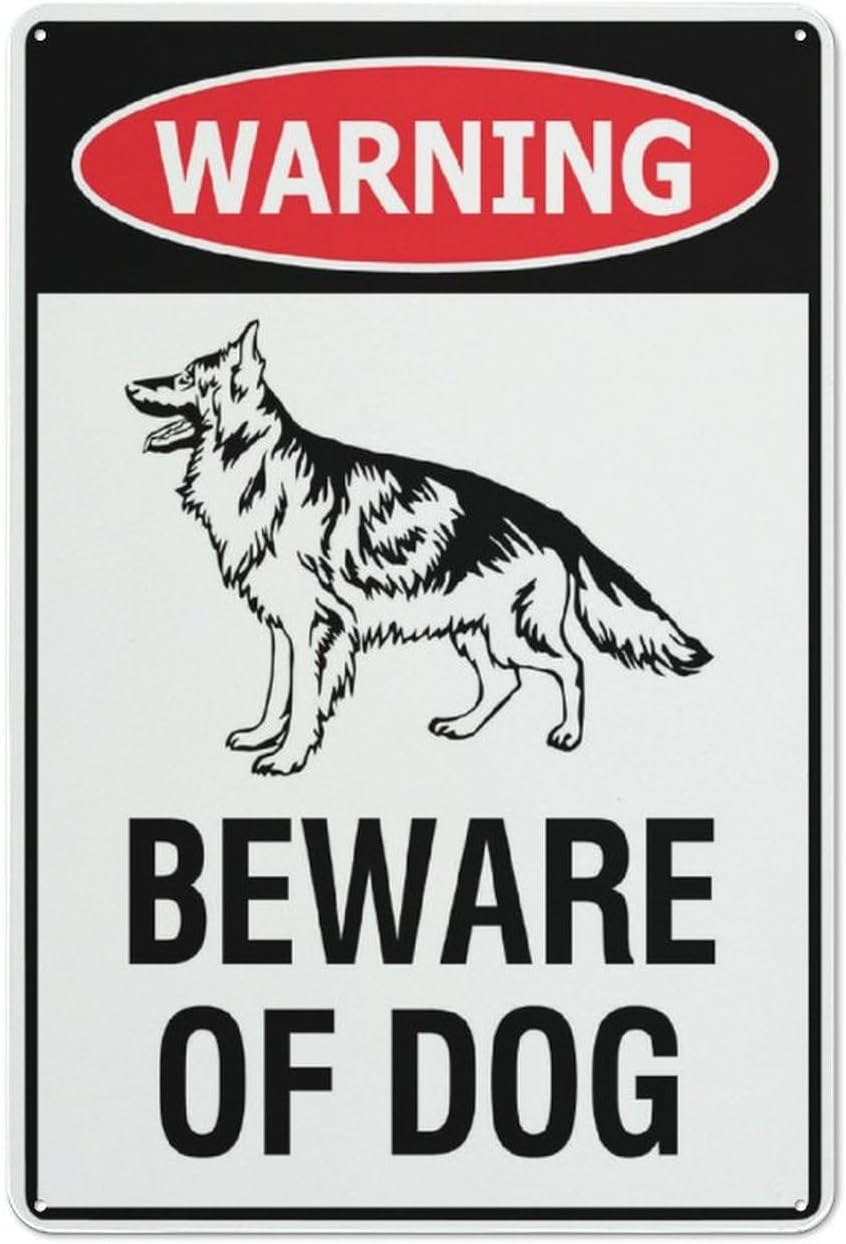 Warning Beware Of Dog German Shepherd Sign 8X12 in Rust Free Aluminum ...