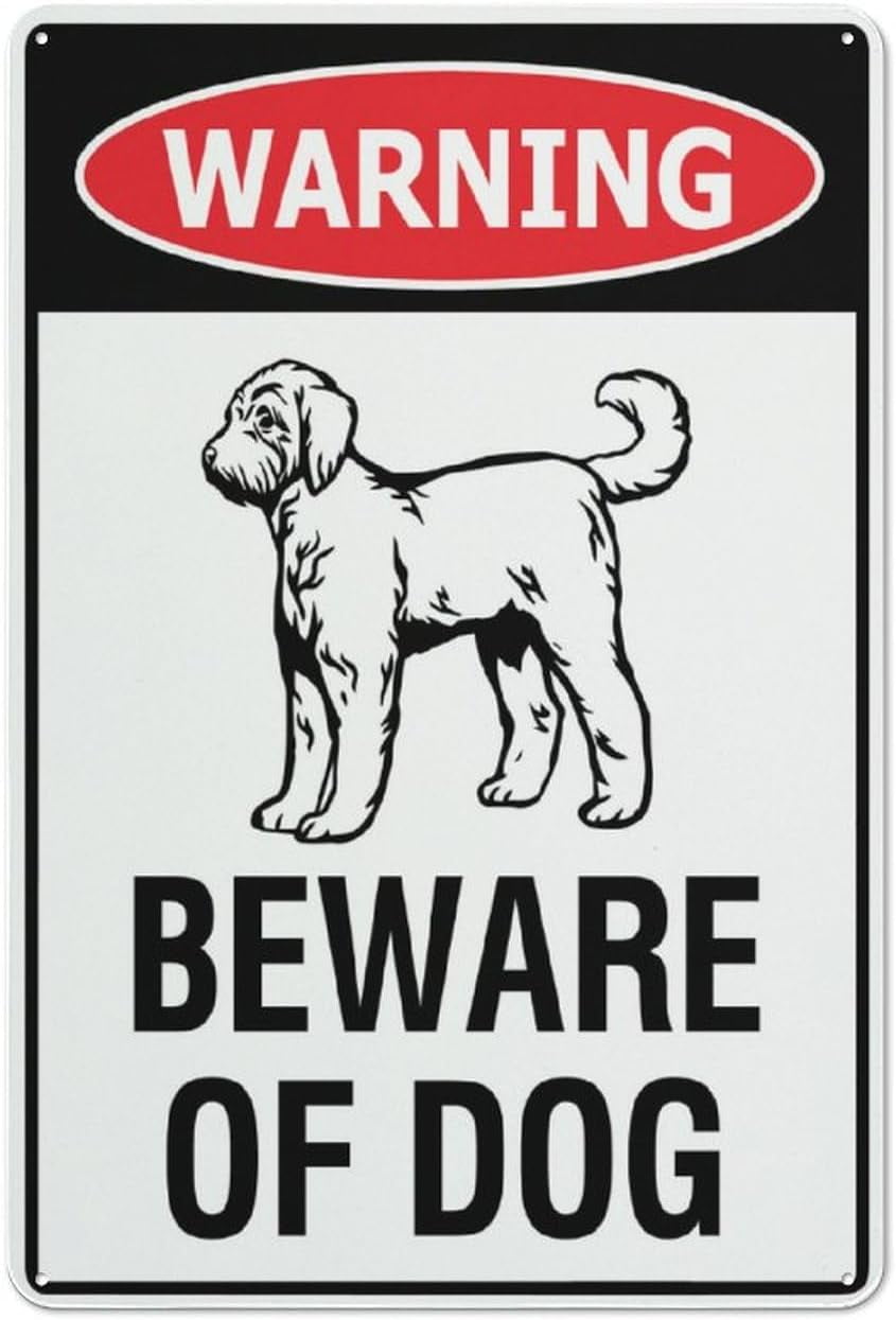 Warning Beware Of Dog Goldendoodle Sign Outdoor Uv Printed Rust Free ...