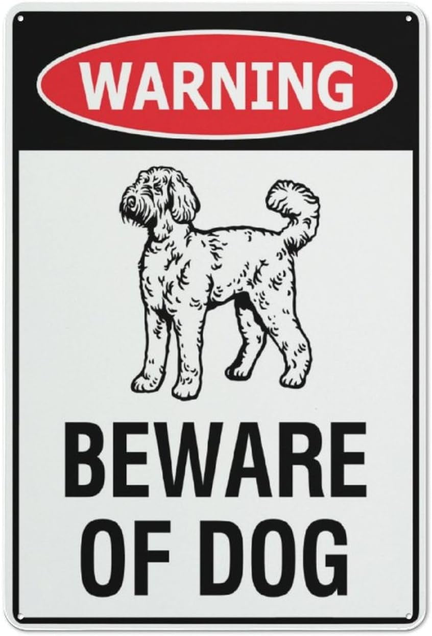 Warning Beware Of Dog Labradoodle Sign 8X12 Inch Rust Free Aluminum ...